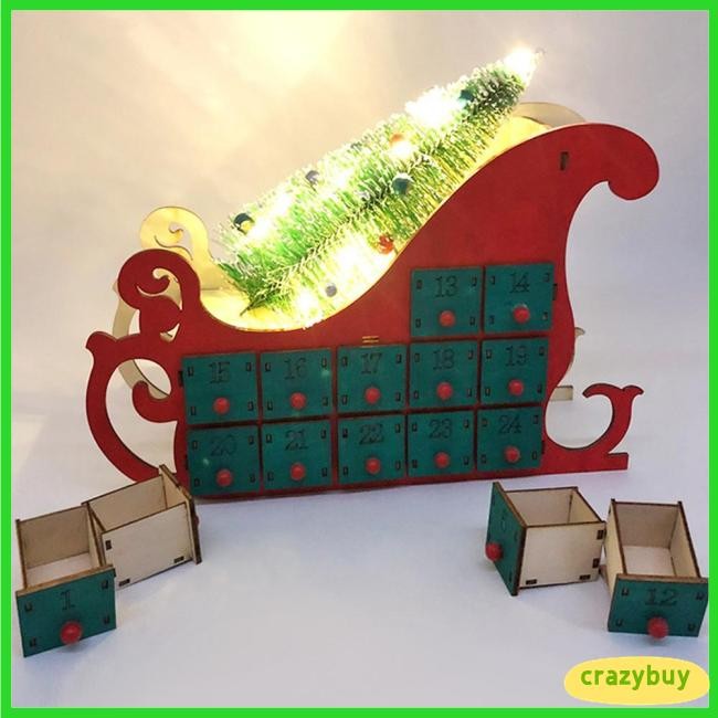 CR Christmas Wooden Advent Calendar, Countdown To Christmas With 24 ...