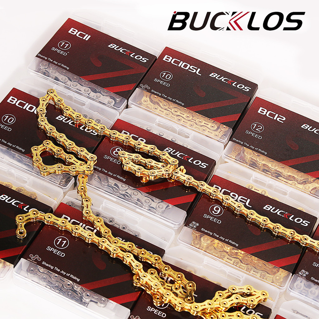 BUCKLOS 9 Speed Chain Bike Chain 8 Speed Light Weight Silver Gold Chains for 8/9/10/11/12 Speed ...