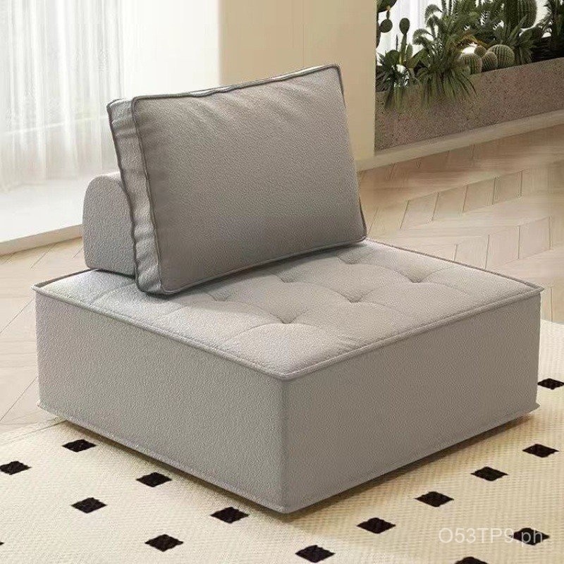 2@Tofu Block Sofa Straight Row Minimalist Faux Leather Module Square ...