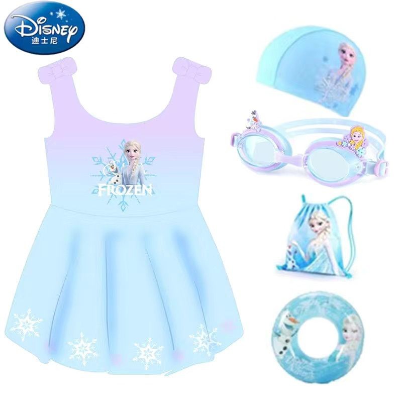 Children Swimsuit Frozen Middle Child Split Sunscreen Swimsuit Girl ...