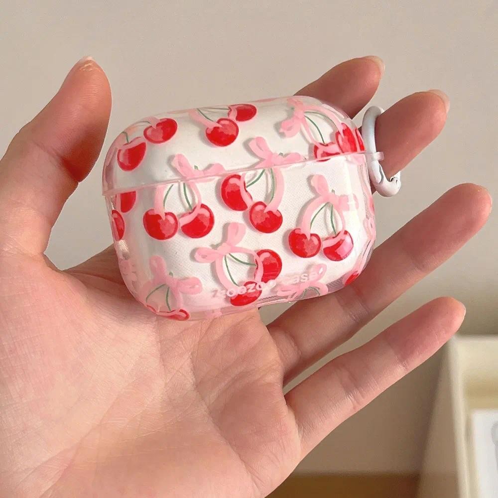 Cute Cherry Earphone Cases For Airpods 4 Pro 2 Pro3 2025 Soft ...