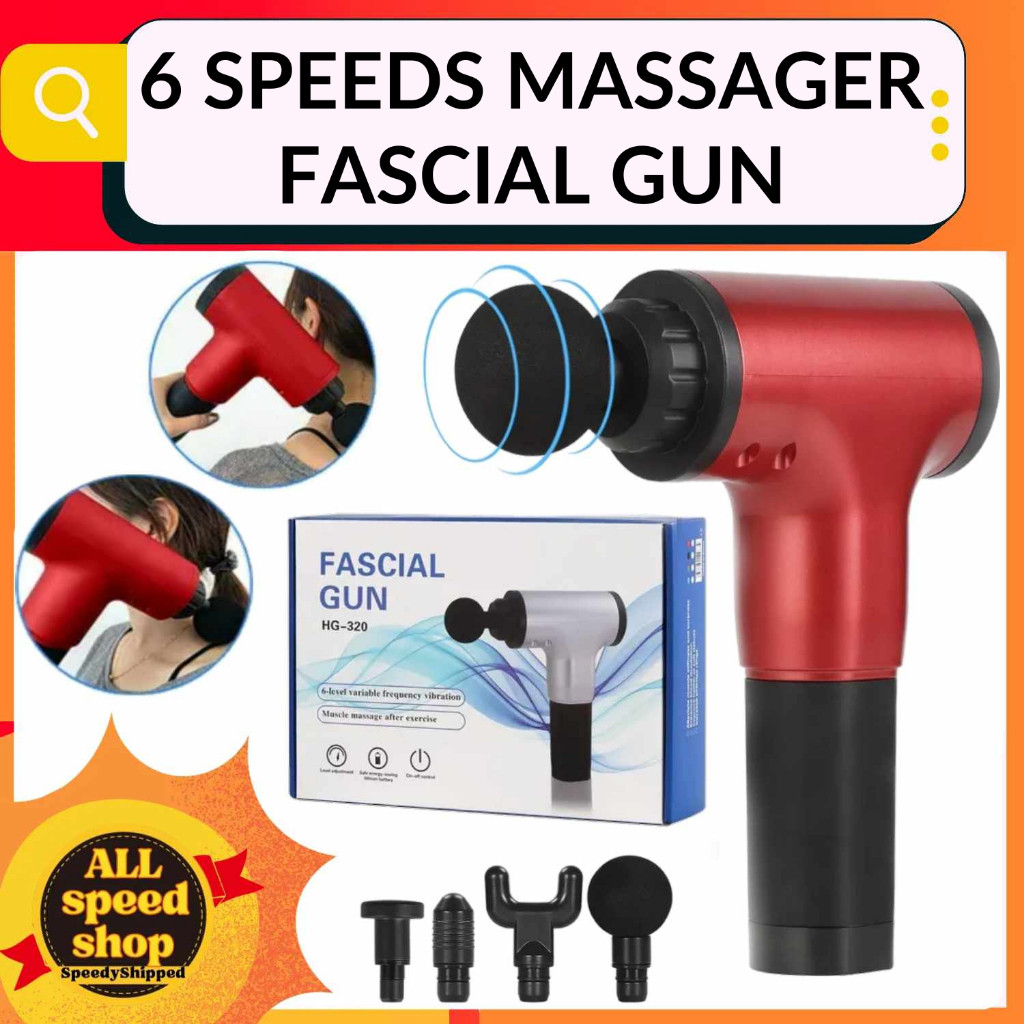 MEGA Therapy Gun 6 Speed High Power Pain Relief Portable Electronic ...