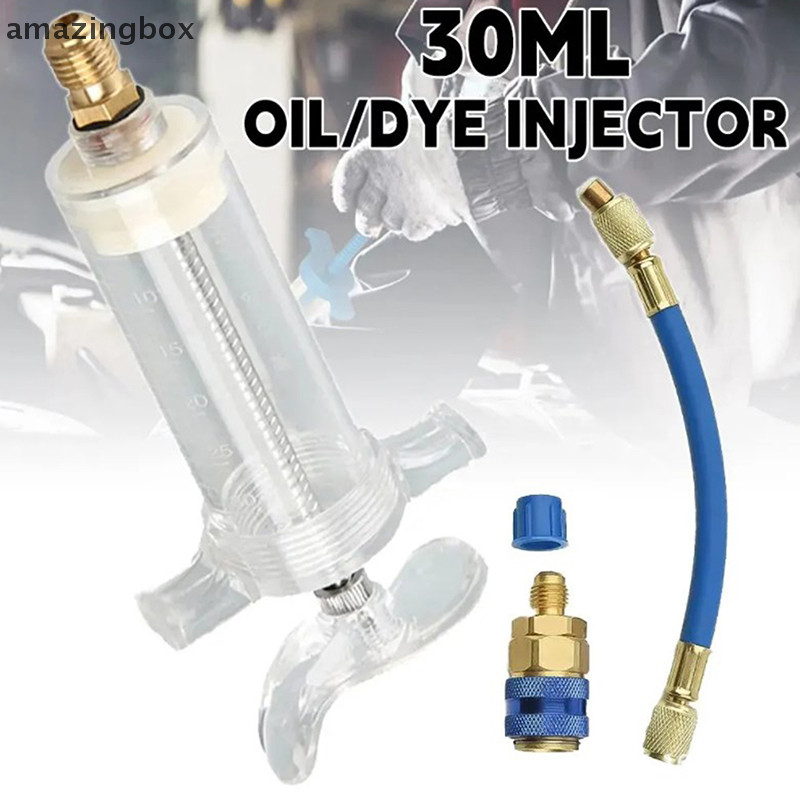 【AMPH】 Car A/C Oil/Dye Injector 30Ml 1Oz With Low Side Quick Coupler ...