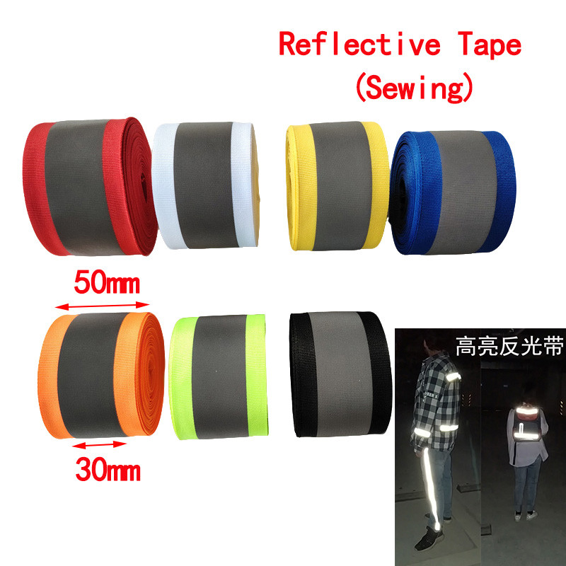 2m-10m Reflective Tape Warning Tape Clothes Sewing Reflective Fabric ...