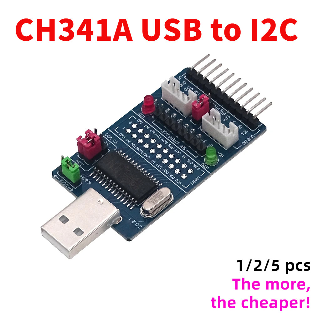 1/2/5pcs CH341A USB to I2C / IIC / SPI / UART / TTL / ISP adapter EPP / MEM parallel port ...