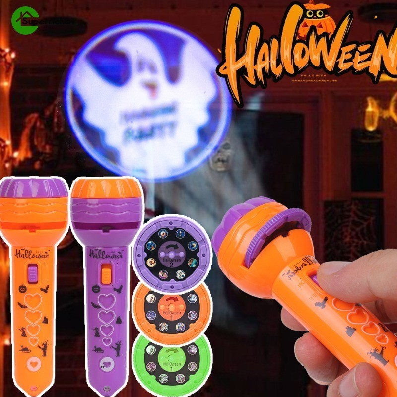 DIY 24 Patterns Projector Torch - Cartoon Ghost Pumpkin Pattern ...