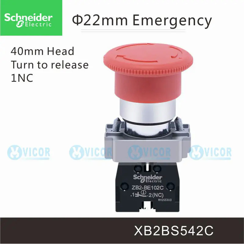 Schneider emergency stop button switch M22 XB2BS542C XB2BS541C ...