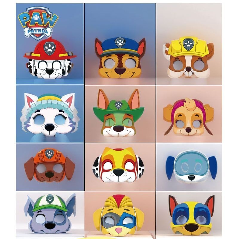 GG+12Pcs Paw Patrol Birthday Party Masks Toy Puppy Patrol Kids Costume ...
