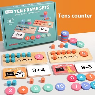 Kindergarten Wooden Ten-Grid Array Addition Subtraction Arithmetic ...