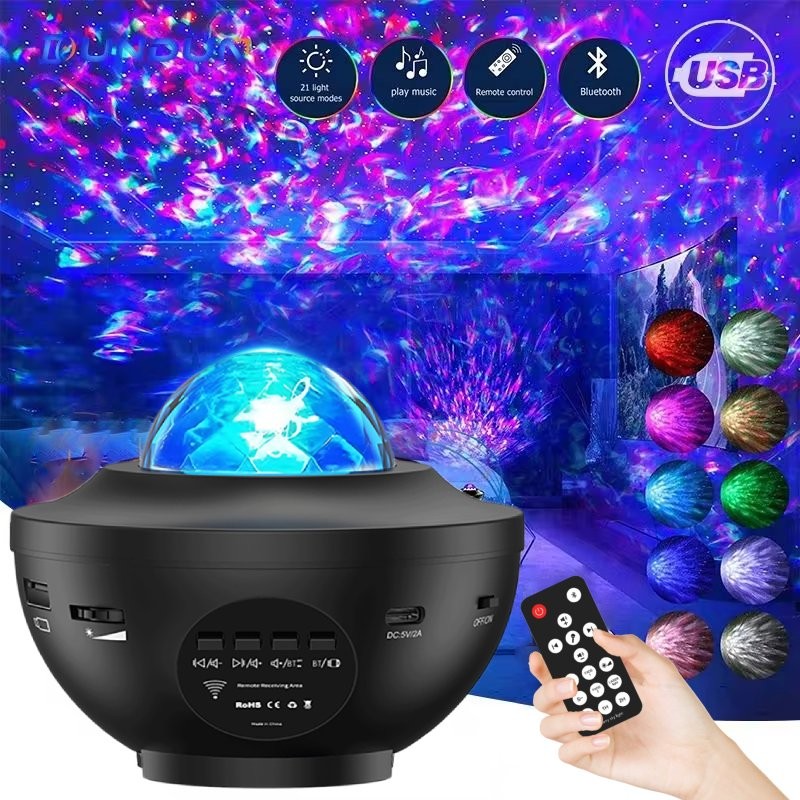 Starry Sky Projector Night Light with Bluetooth Audio Speaker Disco Lamp Led RGB Lights Room ...