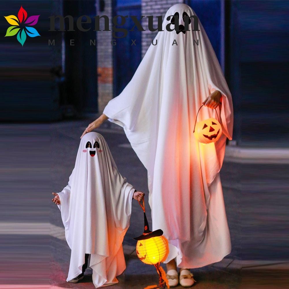 MENGXUAN Ghost Costume Cape, White Scary Halloween Costumes, Creative ...