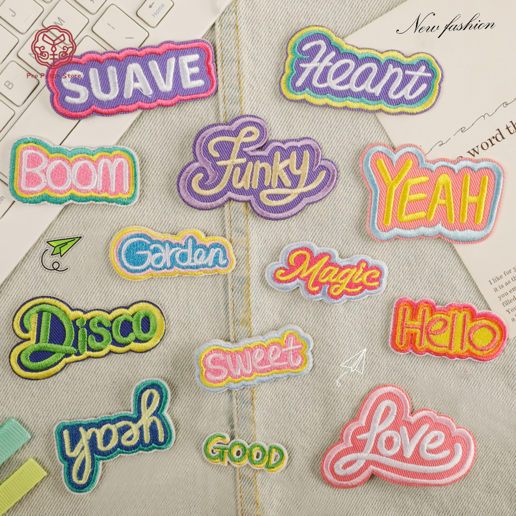 Pro Patch Store Original Cartoon Colour English Letter Self-Adhesive ...