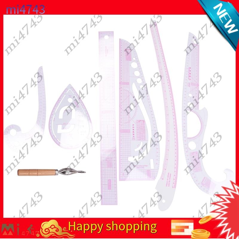 【mi4743】7Pcs/Set Ruler Tailor Measuring Kit Clear Sewing Drawing Ruler ...