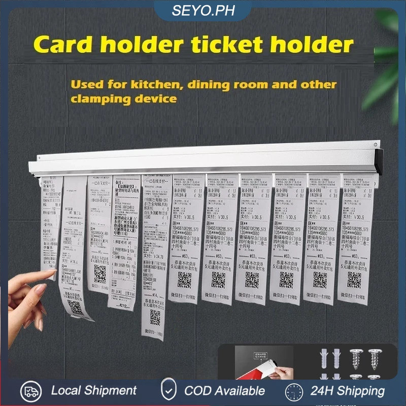 30CM Premium Aluminum Kitchen Menu Clip Ticket Holder Tab Bar Kitchen ...