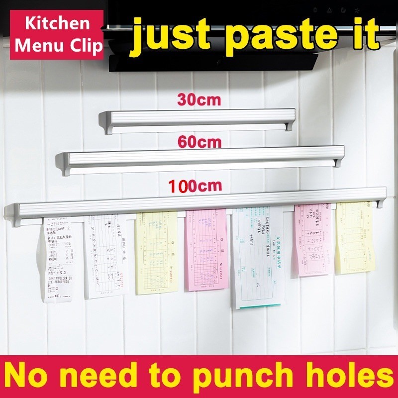 30cm Premium Aluminum Kitchen Menu Clip Holder Receipt Clip No Punching ...