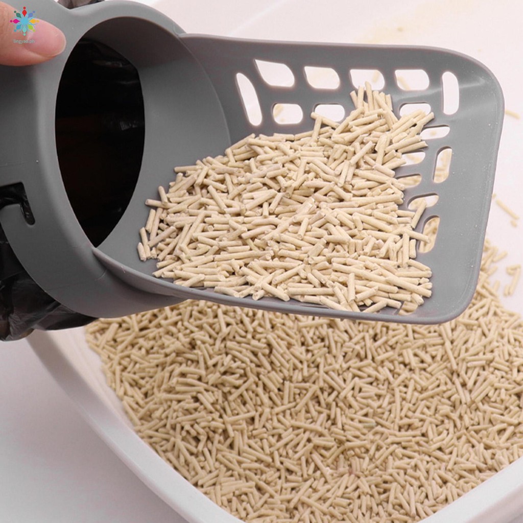 Plastic Cat Litter Shovel Cat Scooper Deep Shovel with Trash Can ...