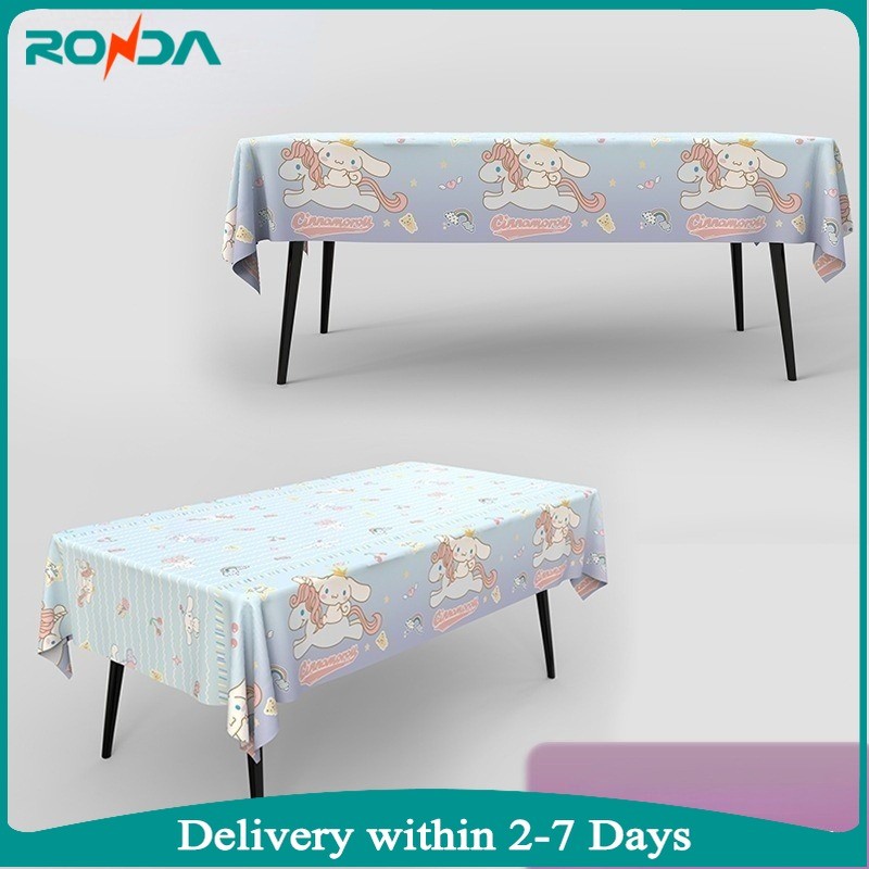Sanrio Party Supplies Kawaii Anime Series Disposable Tablecloth Kuromi ...