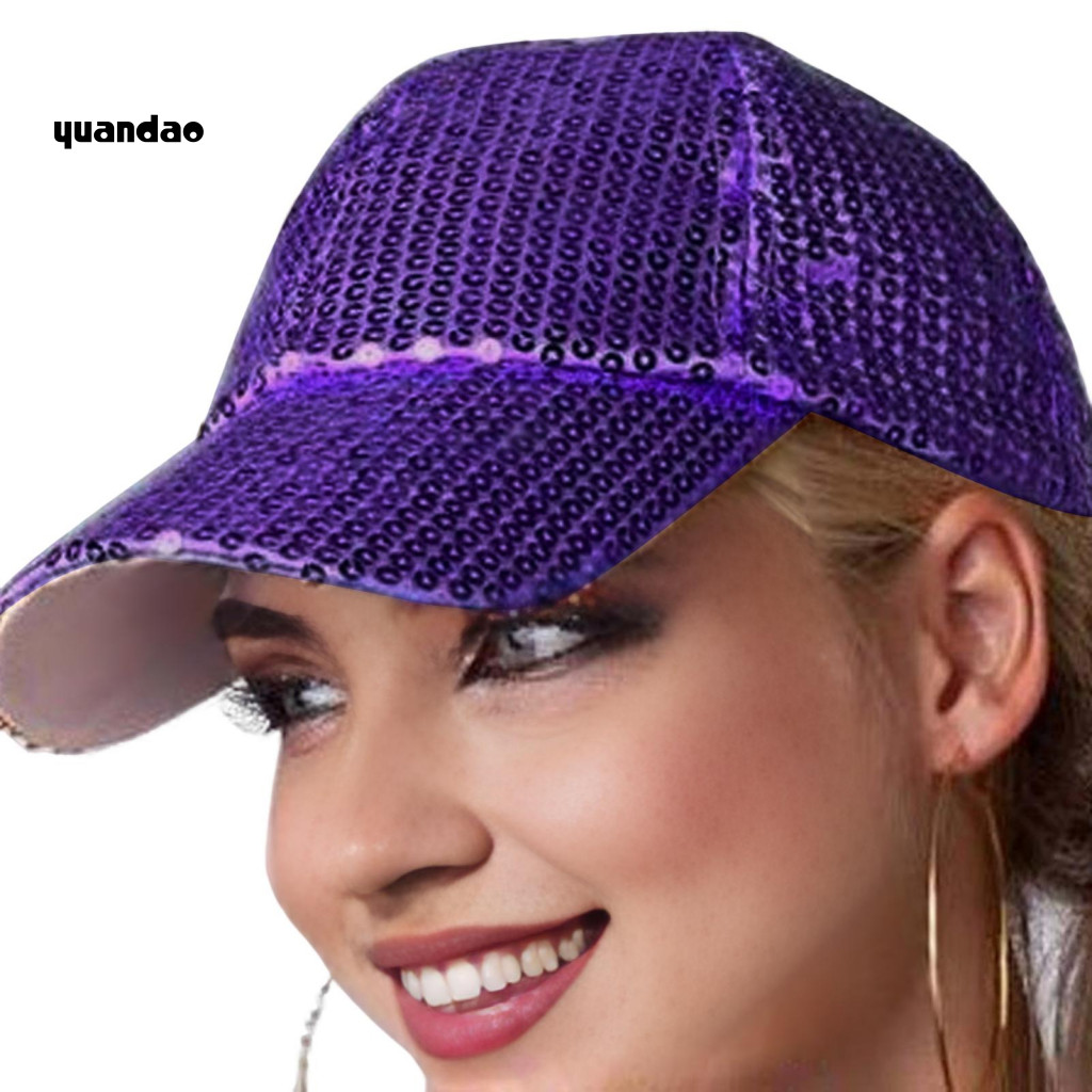 Glittery Peaked Cap Baseball Cap Sparkling Sequin Party Hat with ...