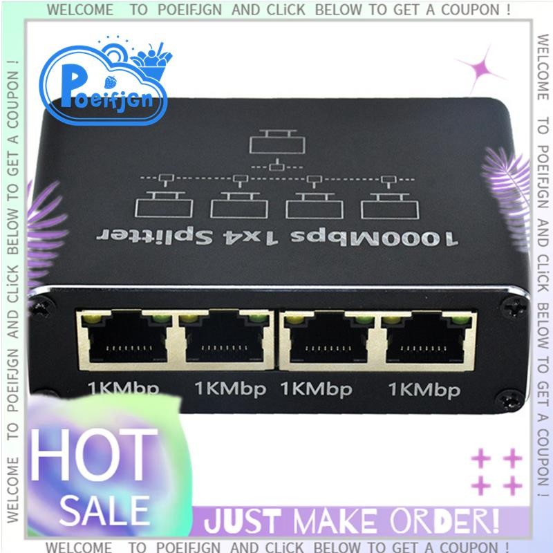 Gigabit Network Splitter 1-To-4 Network Cable Splitter RJ45 Network ...