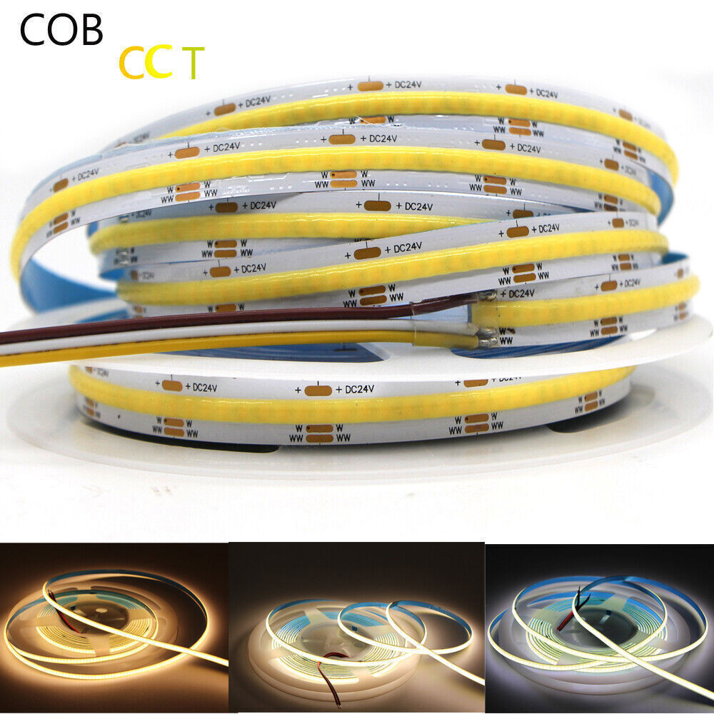 FOB CCT 608LED/m COB LED Strip light RA90 8mm Flexible 12V 24V Dimmable ...