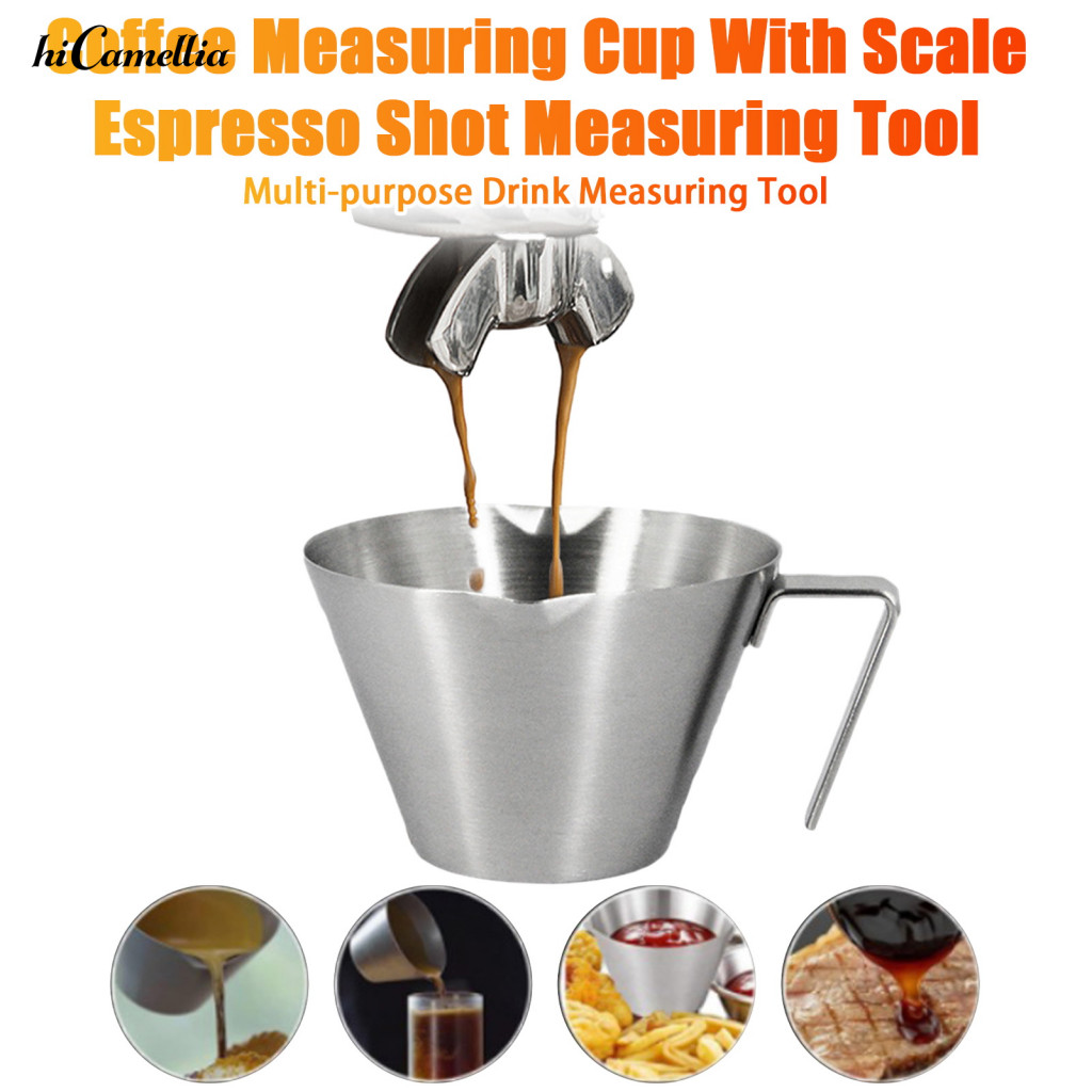 Coffee Measuring Cup with Scale Stainless Steel Liquid Pouring Cup ...
