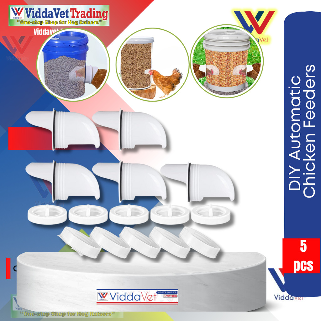 5 pcs Automatic Chicken Feeder Port Rain Proof Bins for Chickens Birds ...