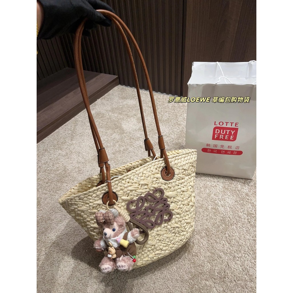 Loewe Loewe Classic Loewe Small Straw Shoulder Tote Bag Beach Bag ...