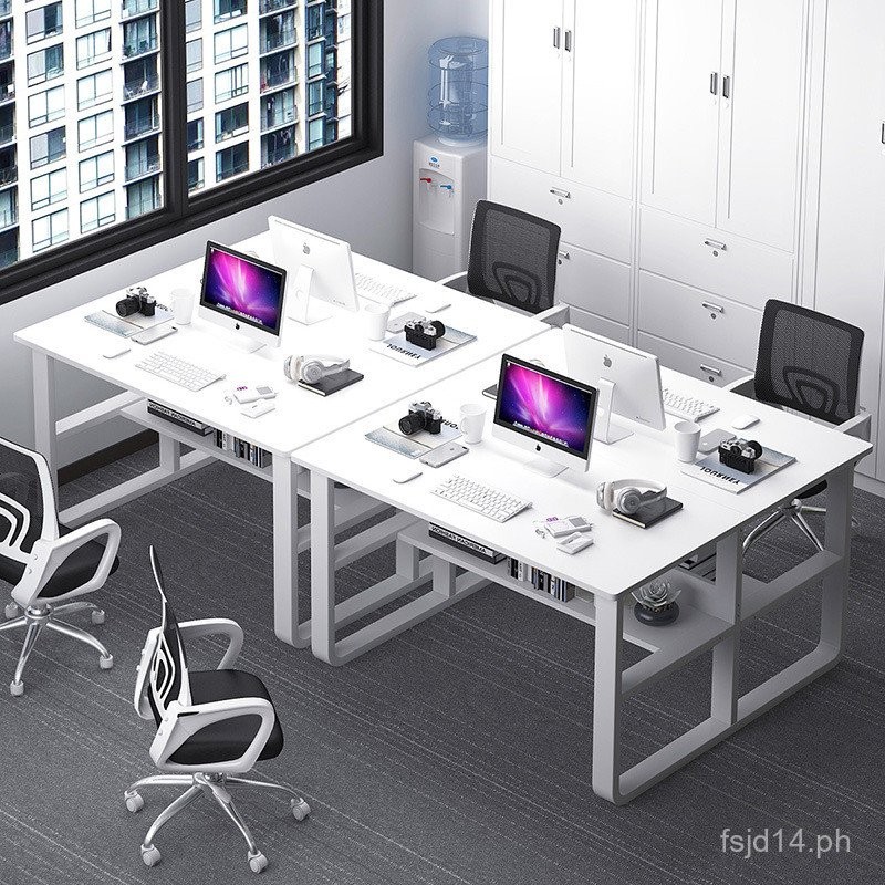 Yijia Da Office Desk Simple Modern Staff Writing Desk with Screen2 ...
