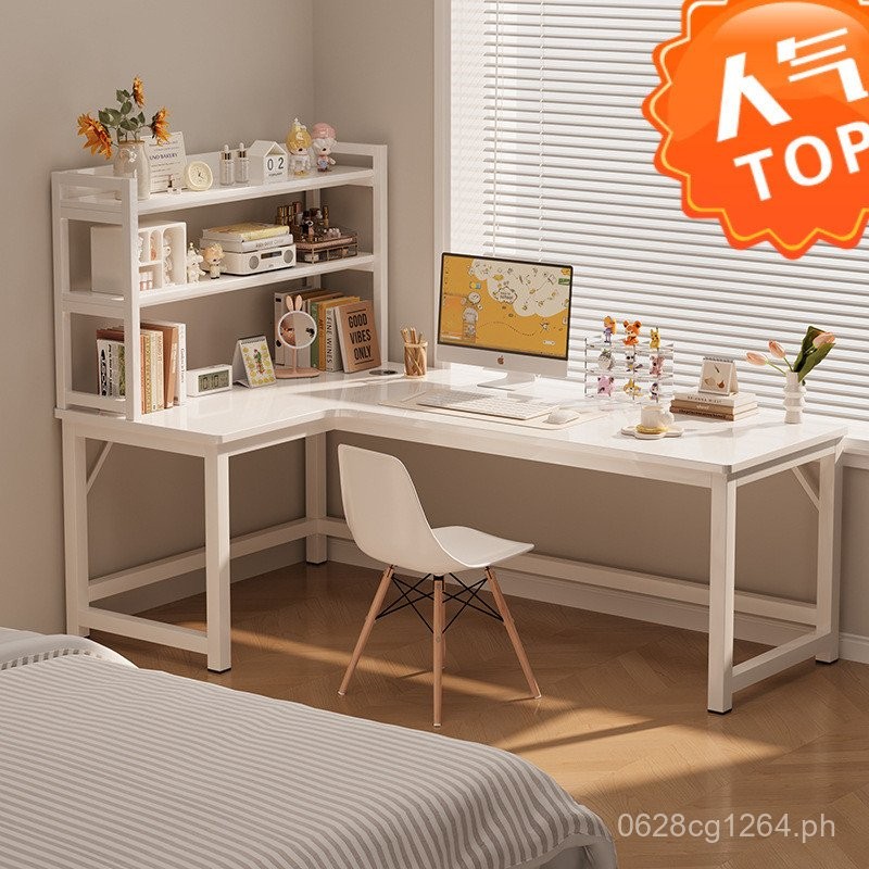 Corner Computer Desk Cream Desk Pegboard Bedroom Corner Bookshelf Desk ...