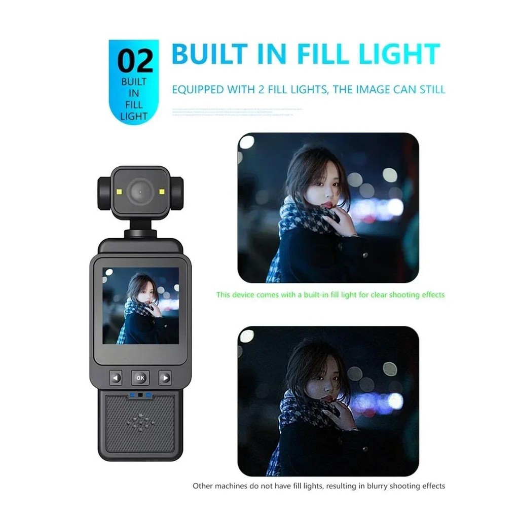 Portable 8K 180° Mini Portable Rotary Camera Anti Vibration Screen HD ...