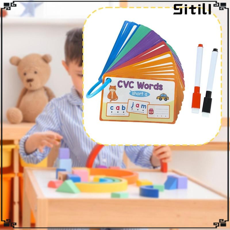 [Stand] CVC Words Learning Cards Educational Cards Preschool Flashcards ...