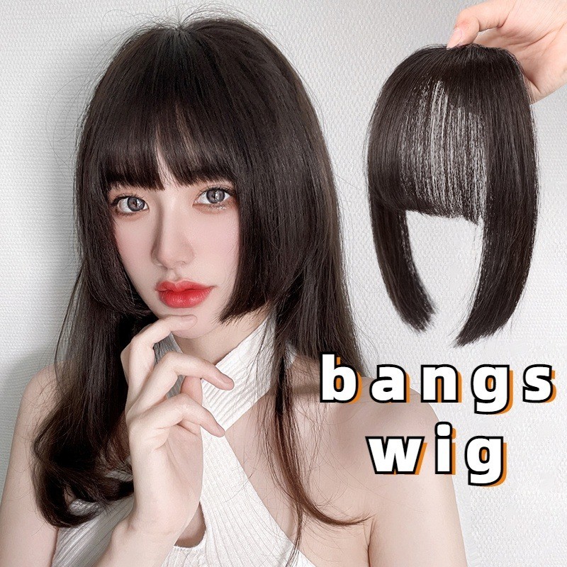 Fashion Wig Clip Sideburns Bangs Women Top Front Neat Hair Bangs for ...