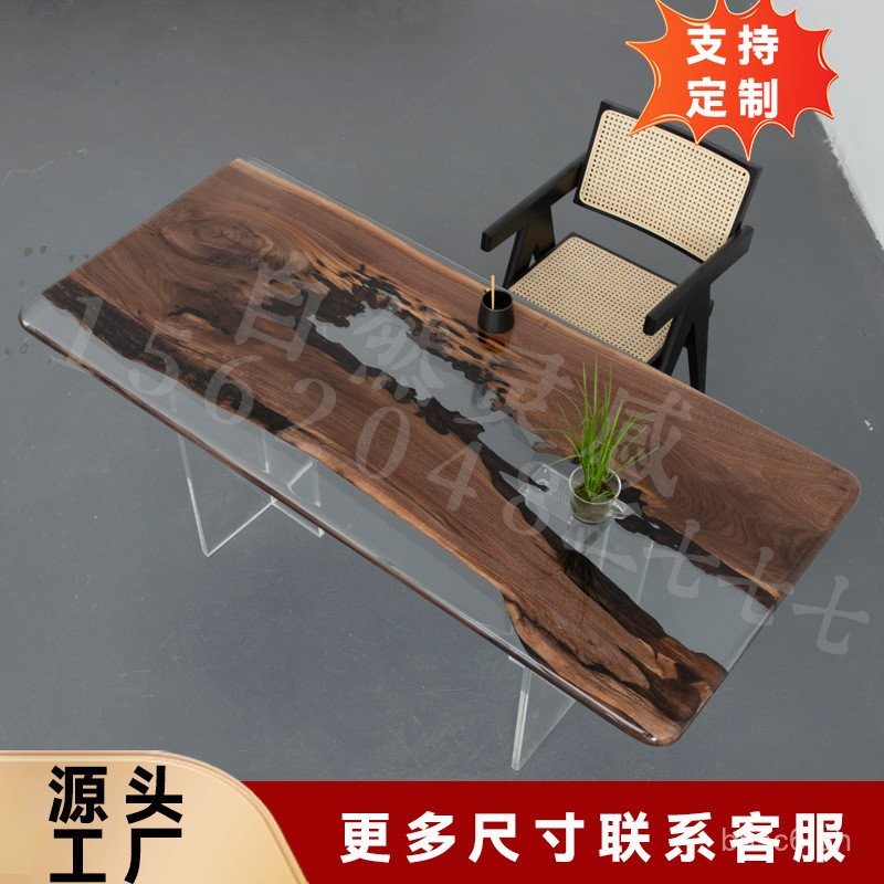 Furniture Epoxy Resin Tabletop Solid Wood Large Board Transparent Ice ...