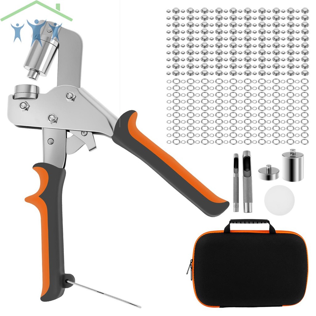 Handheld Eyelet Pliers Kit Safe Heavy Duty Grommet Tool Kit with 200 ...