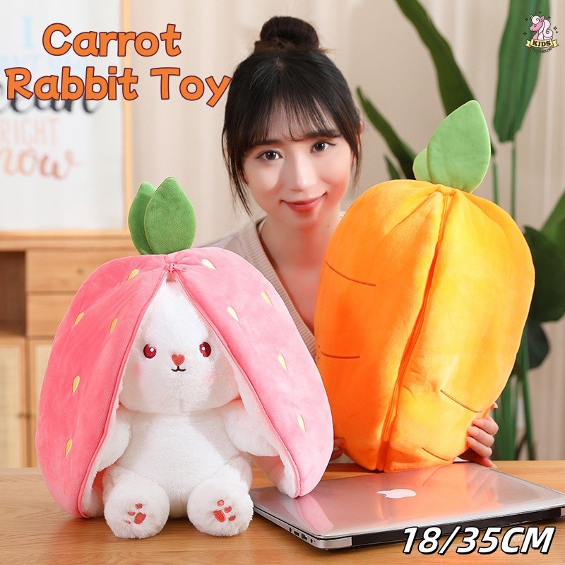 35cm Stuffed Toys Strawberry Bunny Plush Doll Carrot Rabbit Fruit Toy ...
