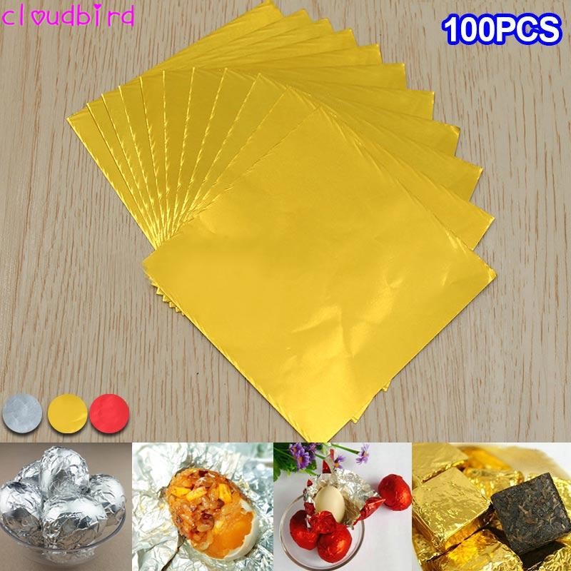 100pcs/Set Art Gold Foil Leaf Sheets for Art Crafts Design Framing ...