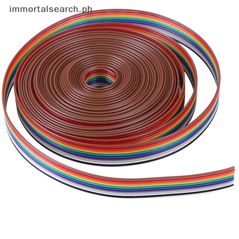imm 5 meters/lot Ribbon Cable 10 WAY Flat Cable Color Rainbow Ribbon ...