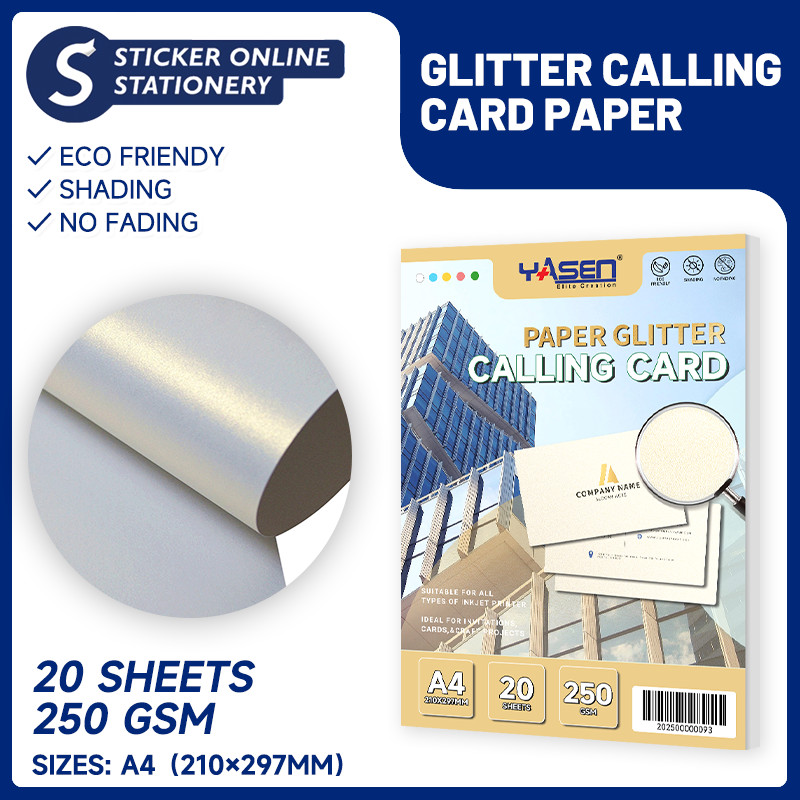 Glitter Calling Card Paper - Matte 250gsm A4 20 Sheets/Perfect For ...