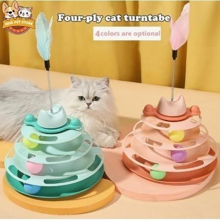 Pets Interactive Toys Cats Four-Tier Turntable Pet Intellectual Track ...