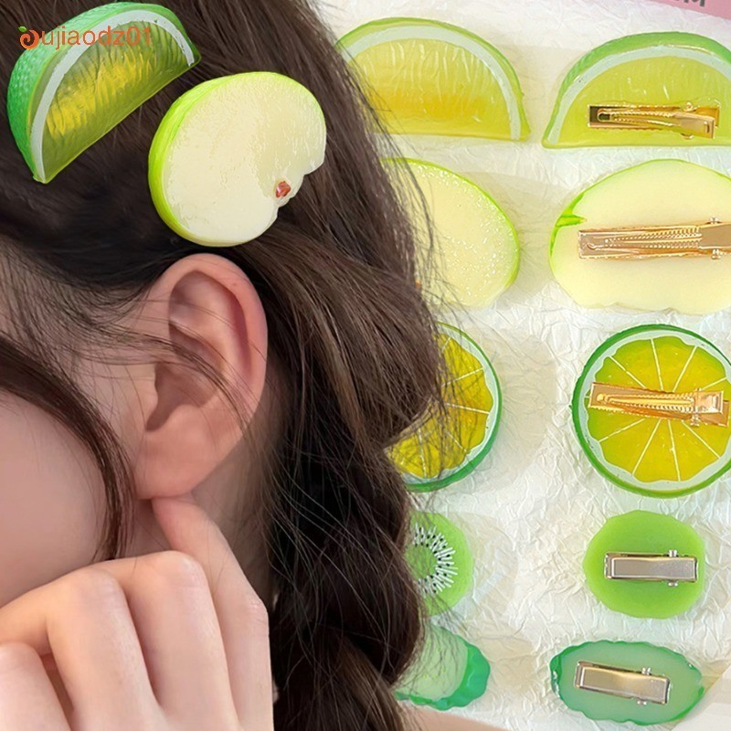 Funny Sweet Kiwifruit Lemon Apple Design Duckbill Hair Clips Summer ...