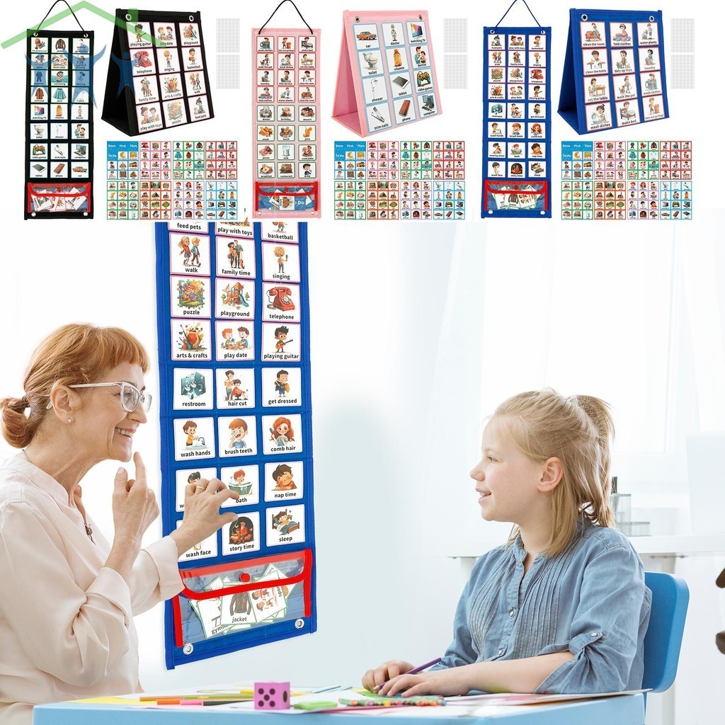 Kids Visual Schedule Calendar Chart Hanging Daily Chore Routine Chart ...