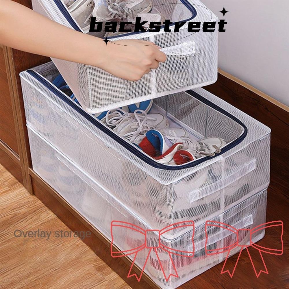 BACKSTREET Shoe Organier Box, PVC Steel Frame Shoes Sorting Box ...