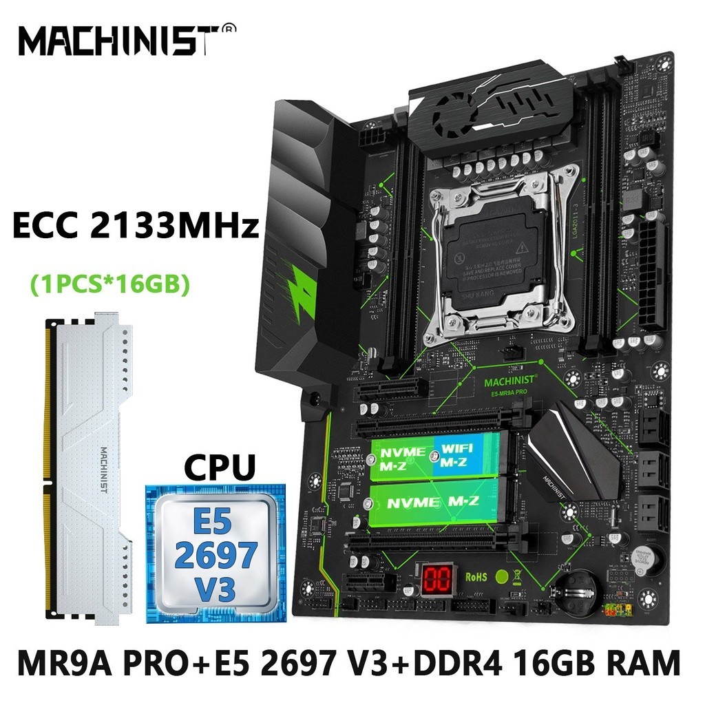 RQMACHINIST MR9A PRO X99 Motherboard Kit Set Intel CPU Xeon E5 2697 V3 ...