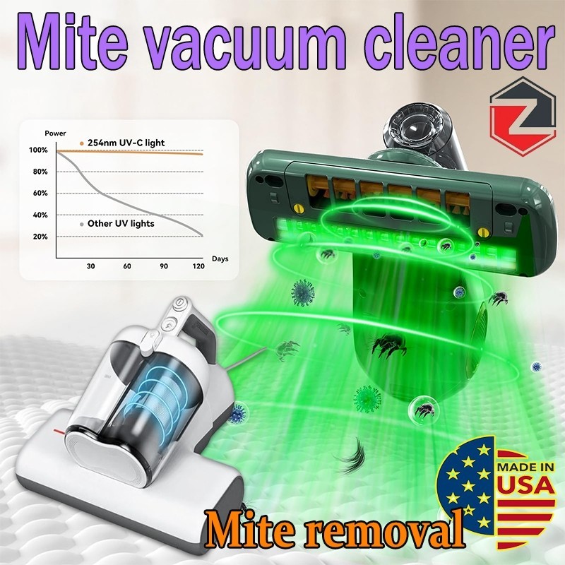 Dust Mite Vacuum Cleaner For Bed and Sofa With UV Light Sterilize Anti ...