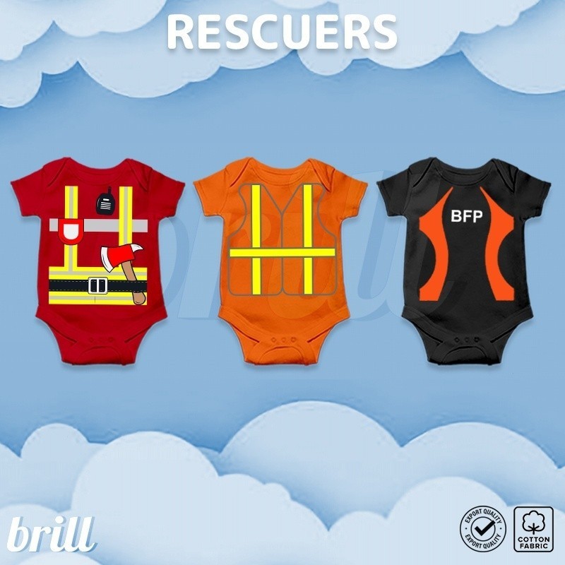 CUSTOMIZED BABY RESCUE ONESIE FIREMAN RESCUE VOLUNTEER BFP 2AWM 34F2 ...