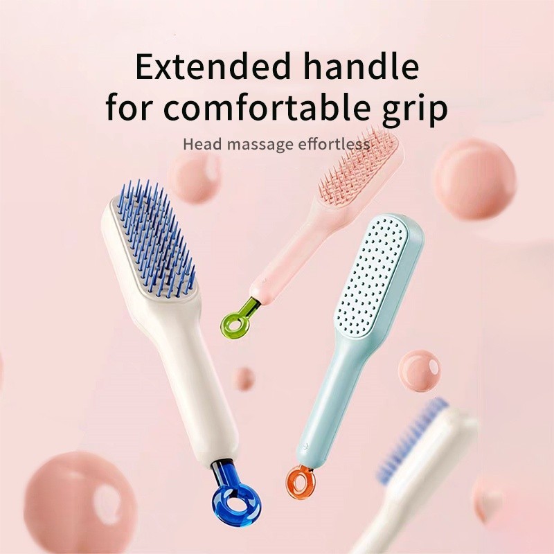 Retractable Massage Comb Self Cleaning Hair Brush Massage Anti-static ...