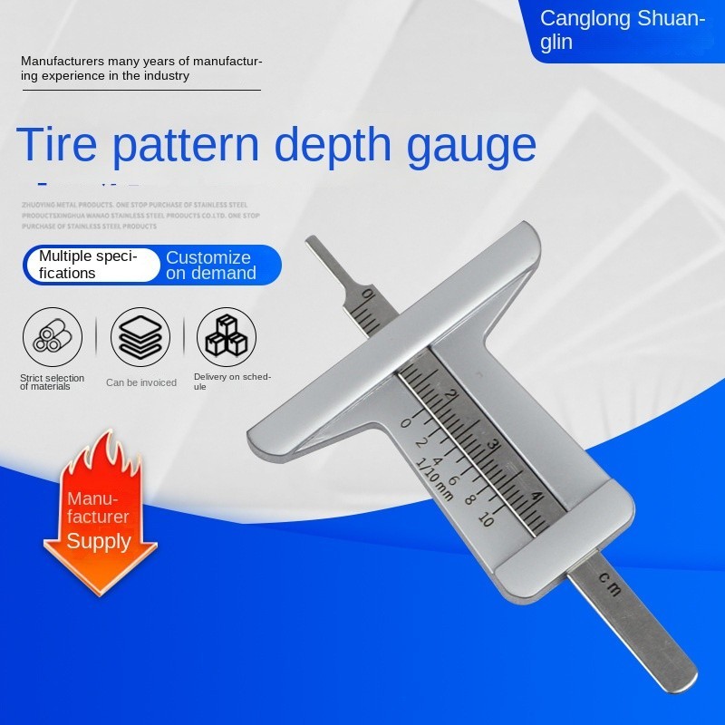 Tire tread depth gauge, stainless steel tire depth gauge, measurement ...
