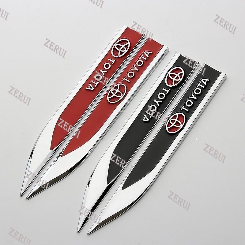 ZR For 2x Car Side Decal Sticker Blade Leaf Fender Label Metal 11D ...