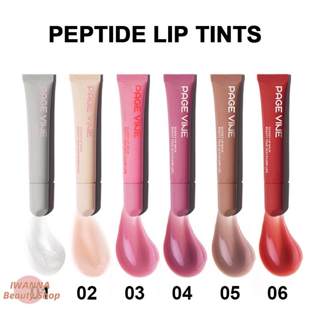 PAGE VINE 8 Colors Peptide Lip Tint Moisturizing Mirror Lip Gloss Lip ...