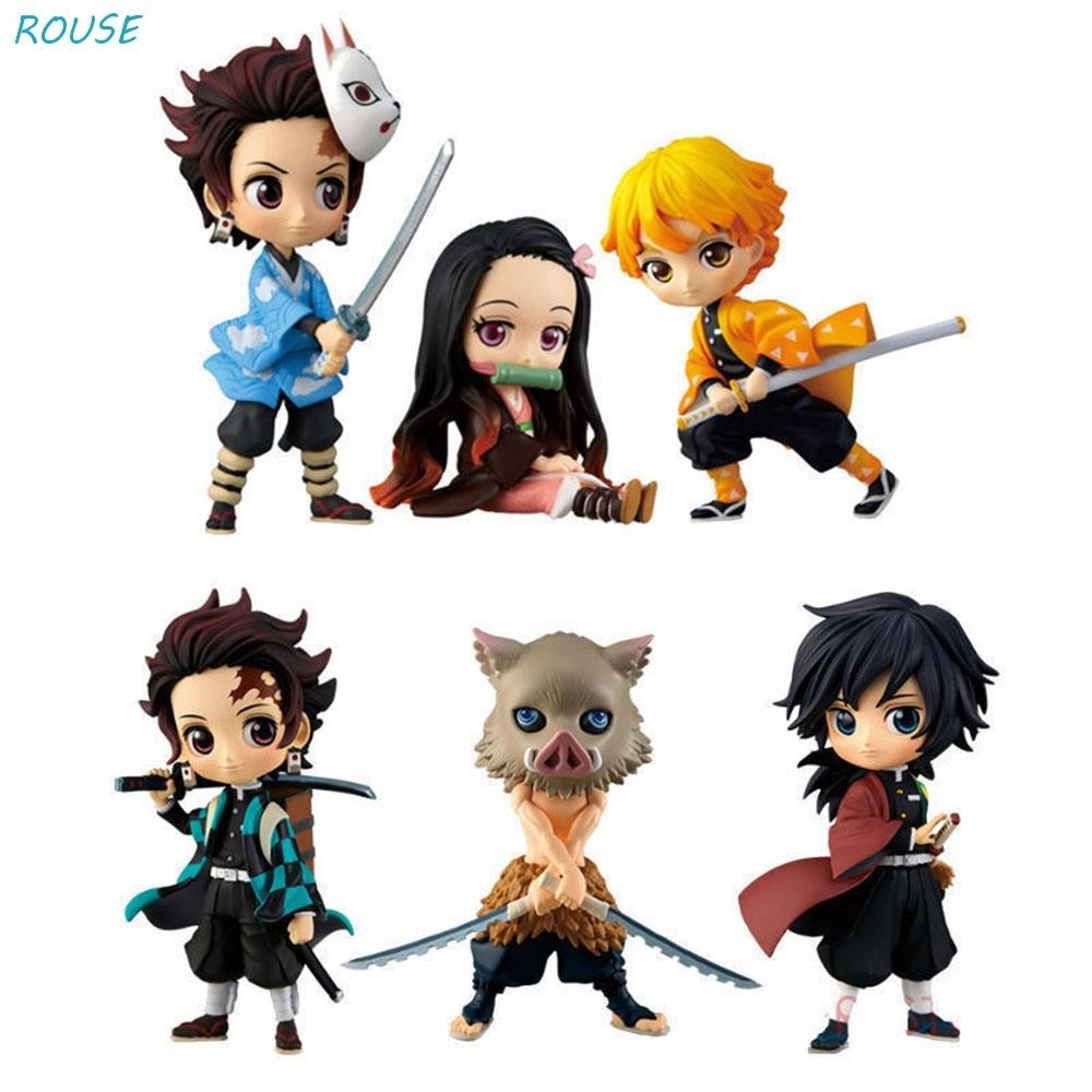 ROUSE Demon Slayer Tanjirou Zenitsu Nezuko Demon Blade Figurine Doll ...